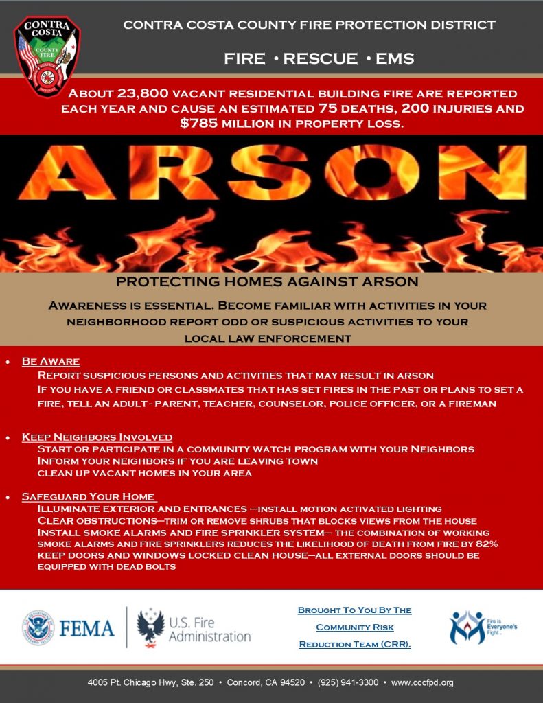 Contra Costa County Fire Protection District's Arson Awareness Week ...