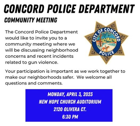 Concord Police Department To Hold Community Meeting For North Concord ...