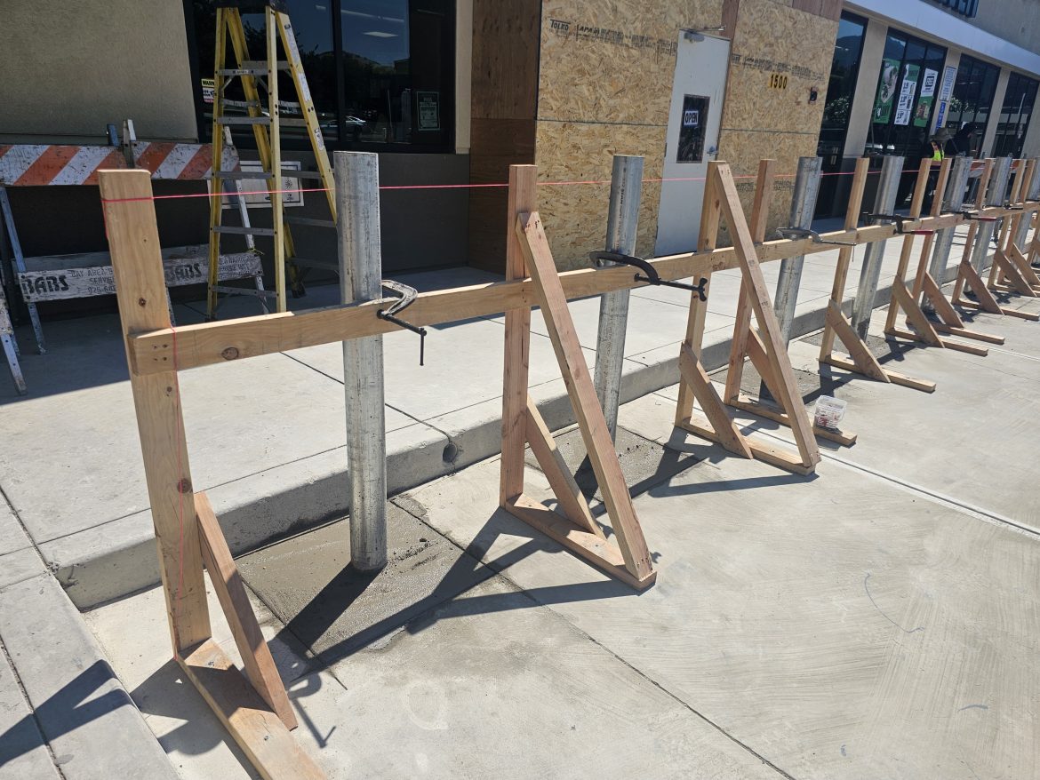 Vehicle Barrier Bollards Being Installed In Front Of 7-Eleven On ...